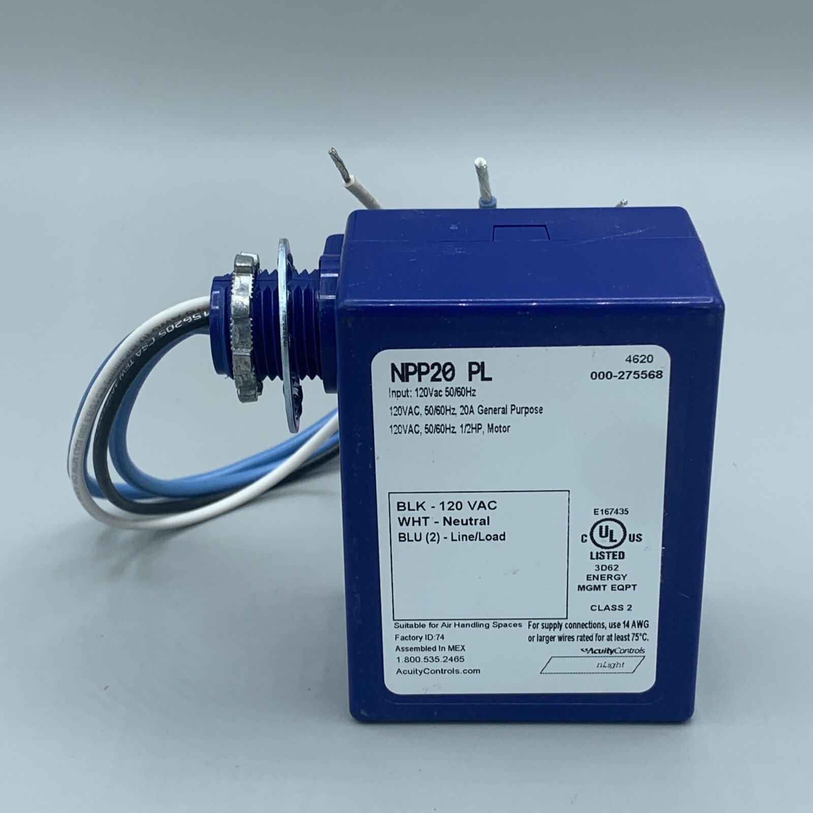 NEW ACUITY CONTROLS, NPP20 PL, 120V, 20A PLUG LOAD CONTROL POWER PACK ...