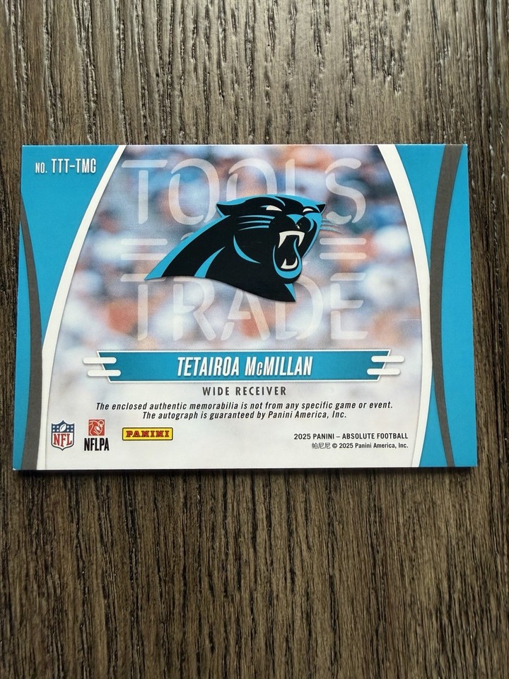 2025 PANINI ABSOLUTE TOOLS OF TRADE TRIPLE RPA PATCH AUTO TETAIROA ...