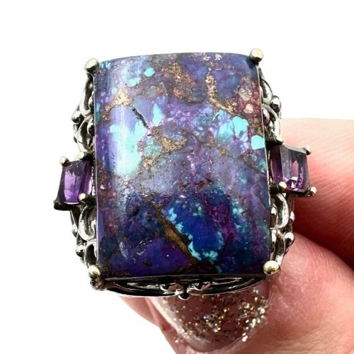 Chuck Clemency STS Womens Ring Sterling Silver Mohave Turquoise ...