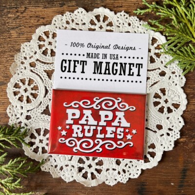 Gift Magnet * Papa Rules * Family USA * Fun little gift * DecoGreet | eBay