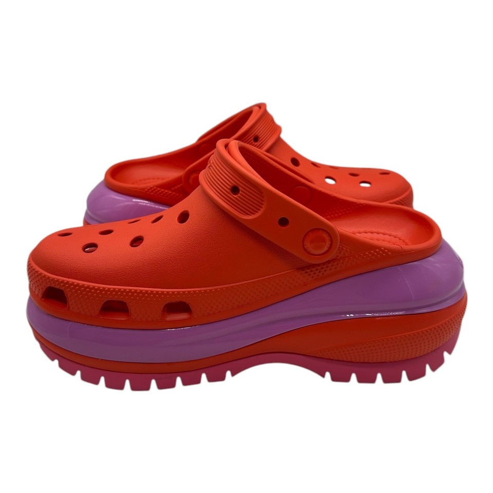 Crocs Mega Crush Clog Women's Size 7 Lava Red Orange Purple Pink 207988 ...