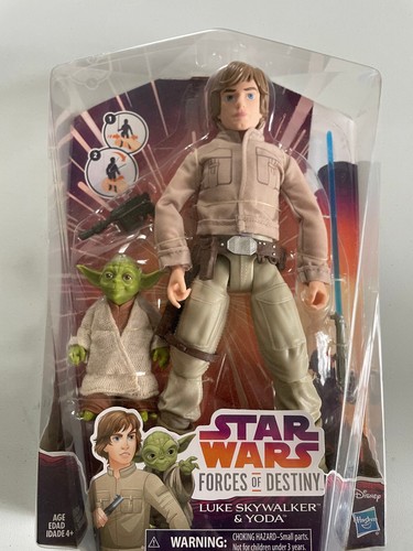 Star Wars 2017 Forces of Destiny Luke Skywalker and Yoda 11" Doll Set ...