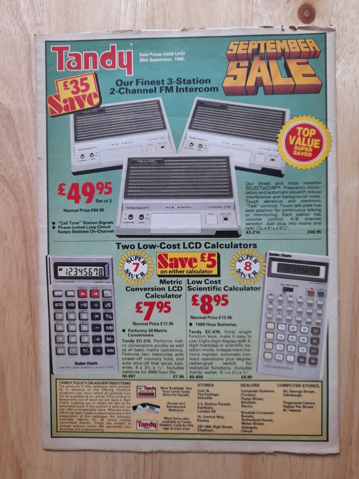 RARE TANDY Catalogue September Sale 1982 Vintage Computing Electronics ...