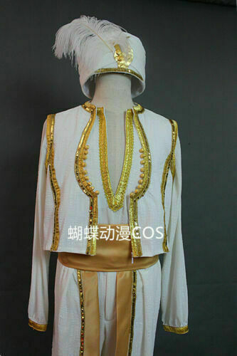 Aladdin 2019 Costume Prince Cosplay Outfits Hat Vest Adult Full Set ...