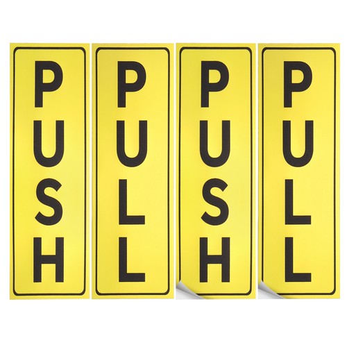 2Pcs 5"x2" Vertical Vinyl Push Pull Sticker Signs, Brushed Gold Board ...