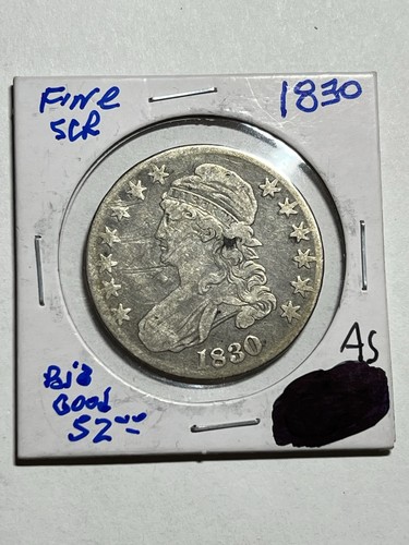 1830 Philadelphia Mint Capped Bust Half Dollar Circulated F/VF Detail ...