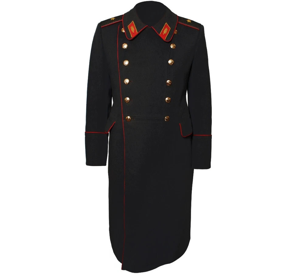 New Men's Soviet Military Style Overcoat 100% Wool Black long Winter ...