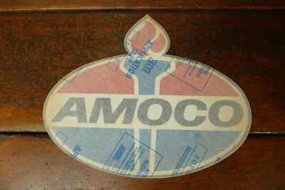 Vintage NOS Original AMOCO Gas Oil Station Advertising Decal Sticker ...