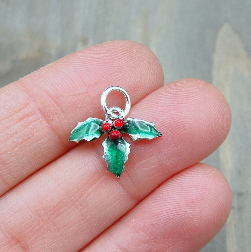 Silver Plated Holly Berries Charm - Mistletoe Charm - Christmas Holly ...