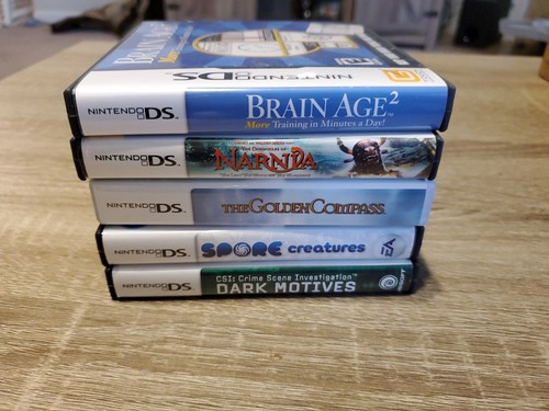 Lot of 5 CIB Nintendo DS games ( CSI, Spore Creatures, Brain Age 2 ...