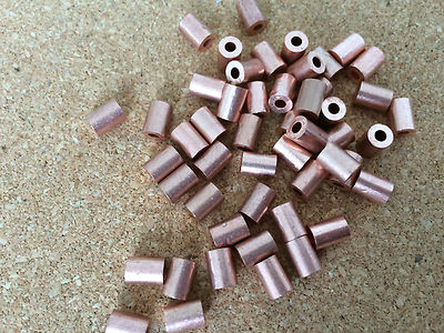 5x Copper Crimp End Stops 1.8mm / 2mm Steel Wire Rope Stainless Rigging ...