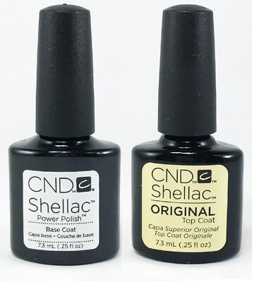 CND Shellac Original Top Coat 0.25oz & Shellac Base Coat 0.25oz | eBay