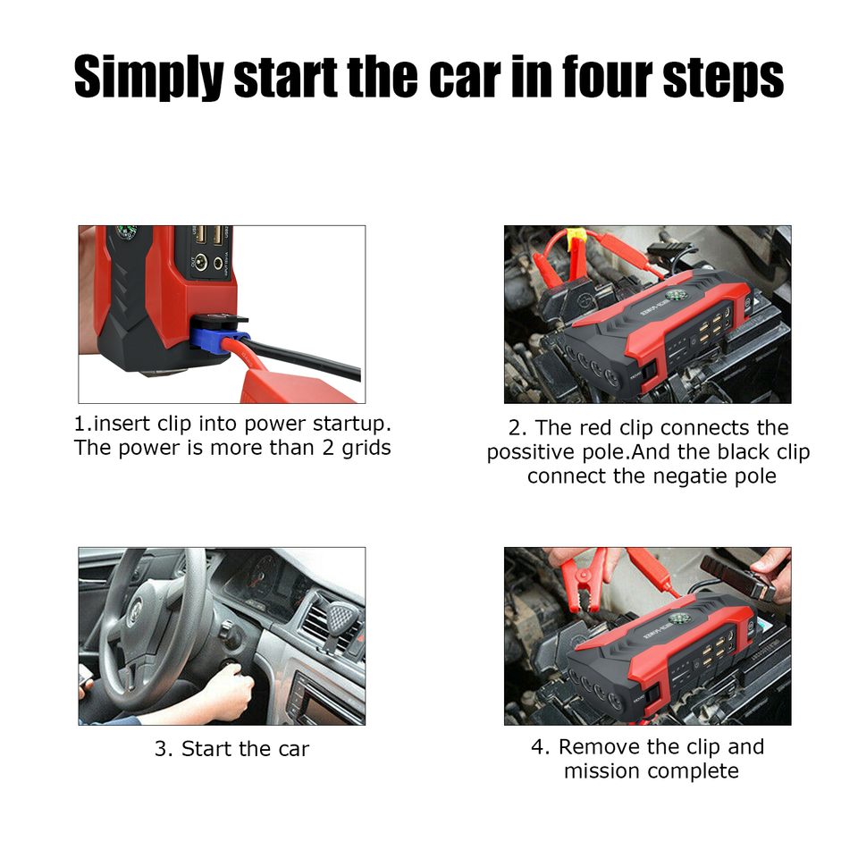 Car Jump Starter 100000mAh Booster Jumper Box Power Bank Battery ...