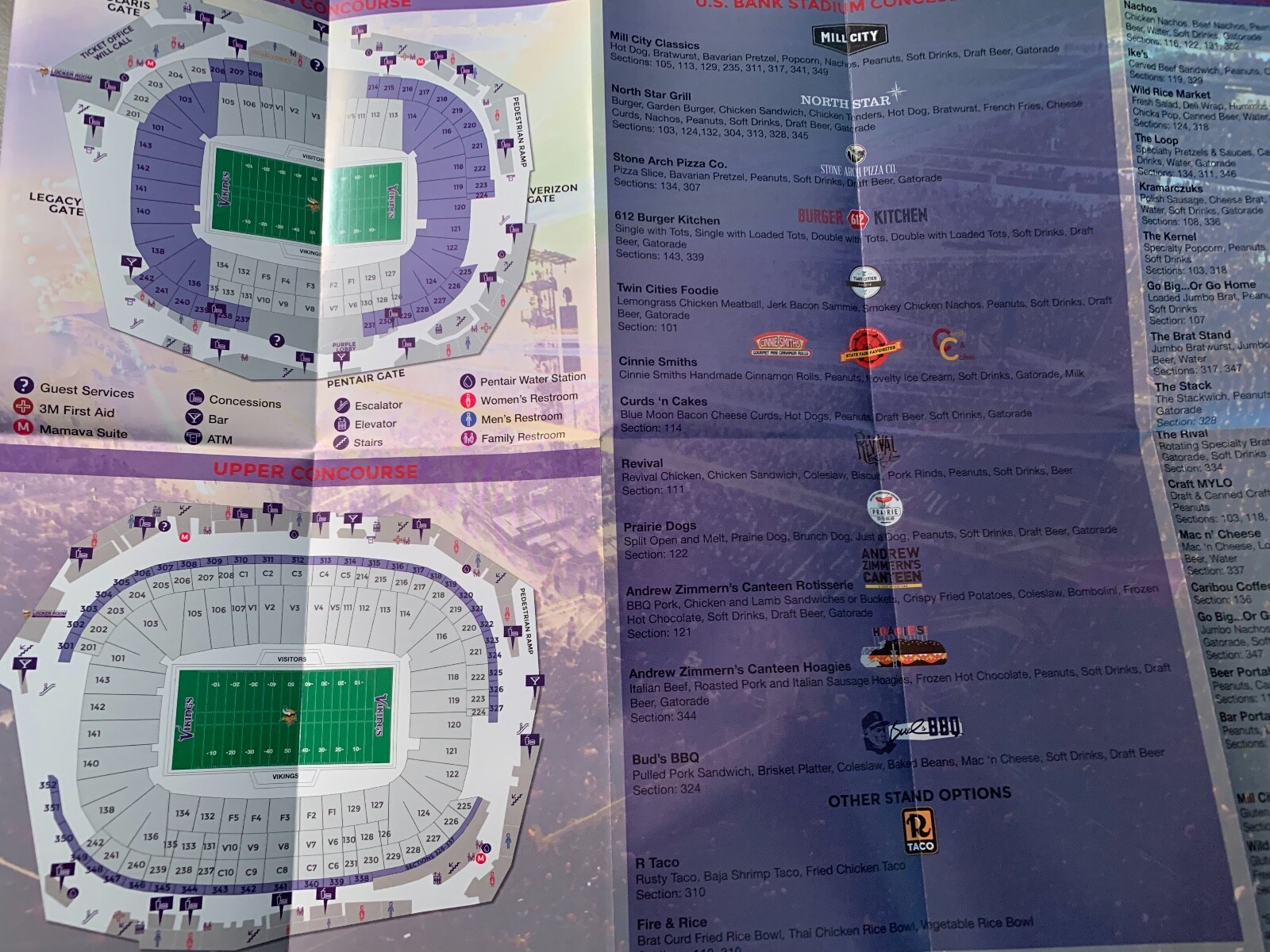 US Bank Stadium Fan Map - Minneapolis, MN - Minnesota Vikings | eBay