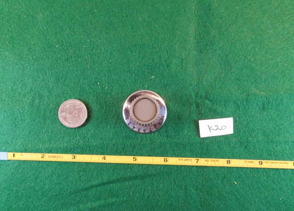 Vintage Gray Top Hat Control Knob w/ Chrome Numbered Plate & Set Screw ...