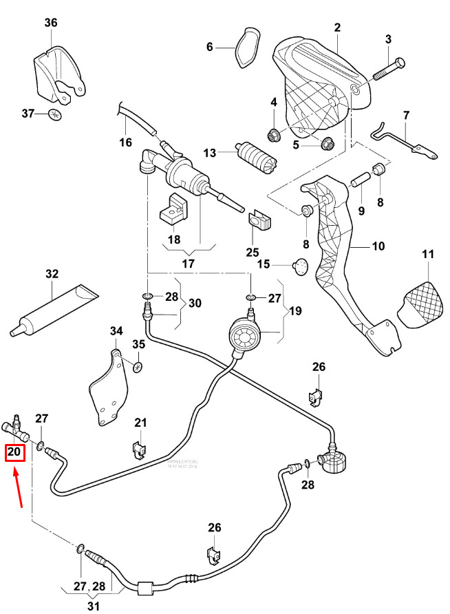 NEW VOLKSWAGEN GOLF MK5 CLUTCH BLEEDER ASSEMBLY 1J0721468E 1J0-721-468 ...