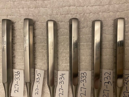 6PCS SET-HOKE OSTEOTOME STRAIGHT 5.5" BLADE W/--1/8",3/16",1/4",5/16",3 ...