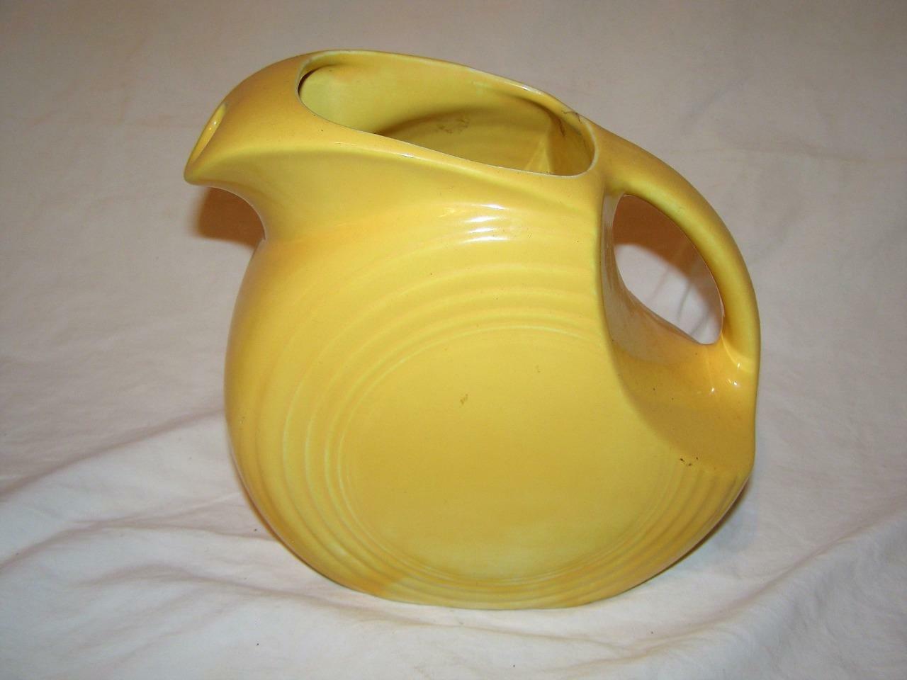 Fiestaware Yellow Disc Pitcher Retired Fiesta Large 7" Tall | eBay
