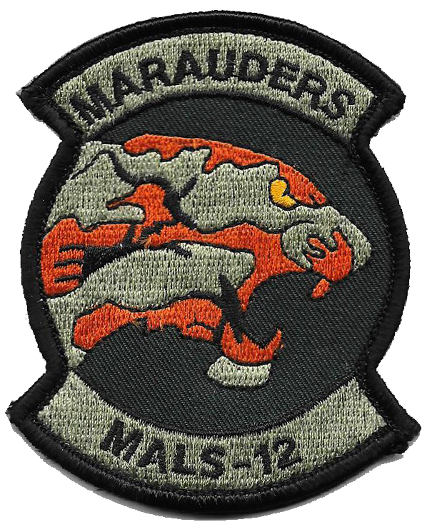 4" USMC MARINE CORPS MALS-12 MARAUDERS GREEN HOOK & LOOP EMBROIDERED ...