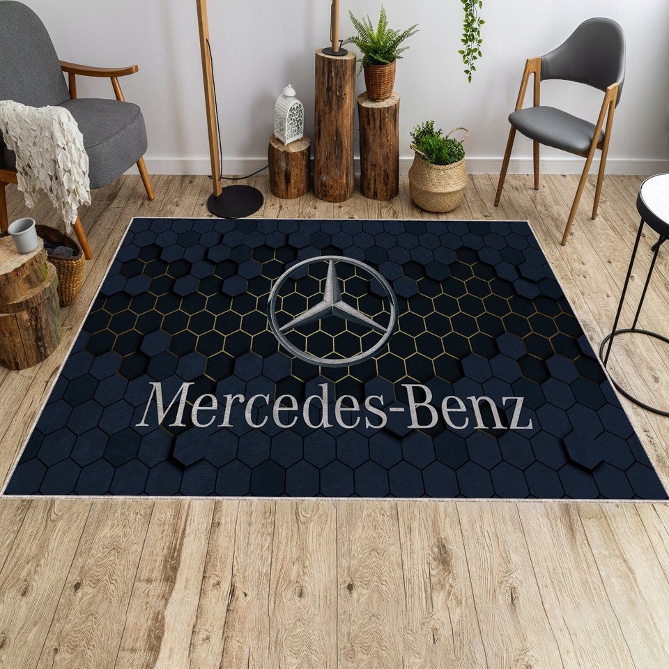 Mercedes Area Rug, Cool Mercede Area Rug, Gift for Benz Owners, Living ...