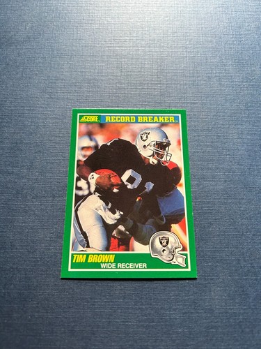 1989 Score Football Tim Brown Record Breaker Rookie Year #328 HOF Set ...