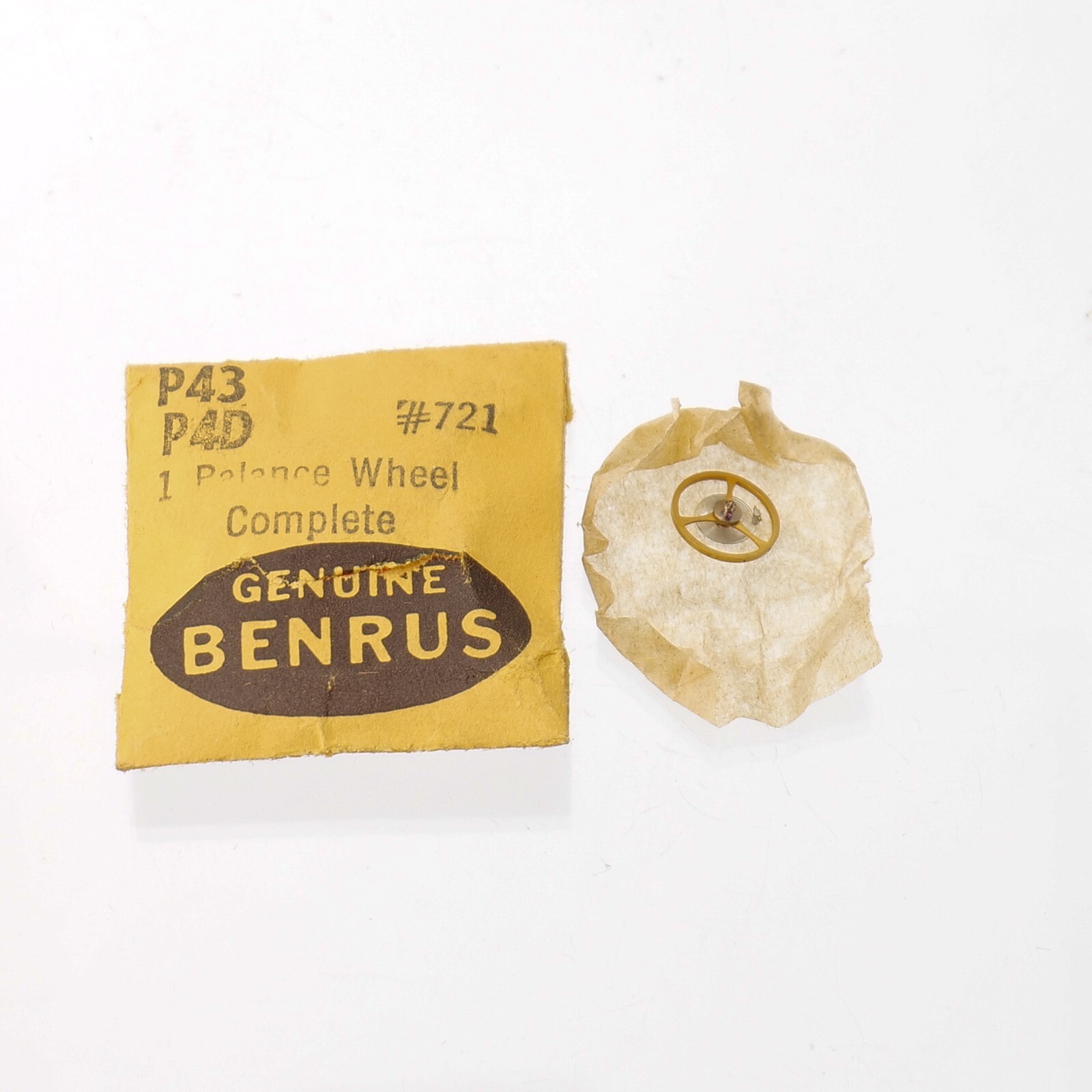FF 59N Benrus P43, P4D Balance Complete Watch Part Bestfit 721/1885 New ...
