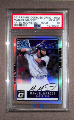 2017 Donruss Optic #MM Manuel Margot Rated Rookie Autograph Holo ...