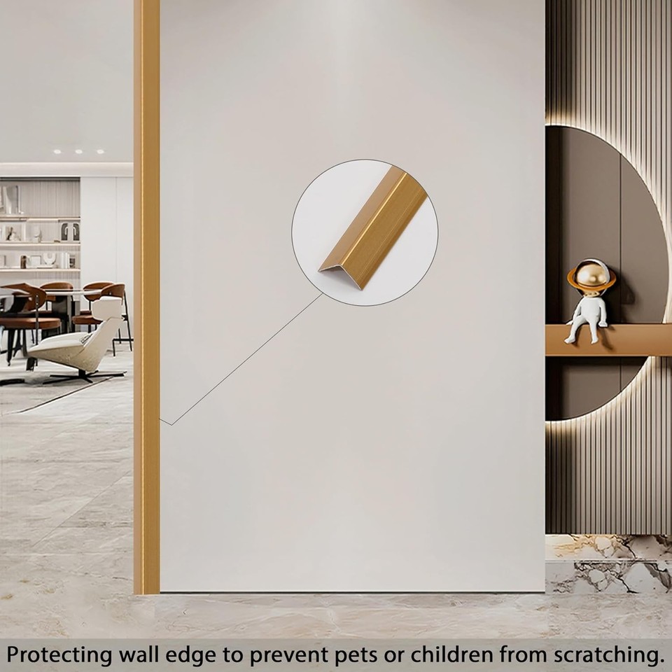 Aluminum Corner Guards, Peel and Stick L-Shaped Molding Trim for Wall ...