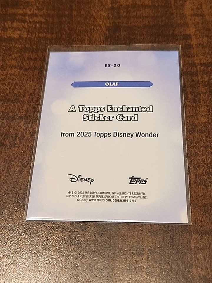 2025 Topps Disney Wonder Enchanted Sticker Card #ES-20 - Olaf Frozen | eBay