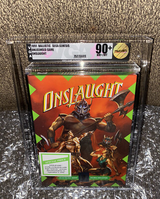 Onslaught VGA 90+ GOLD! SUPER MINT COND (1991) VINTAGE Sega Genesis V ...
