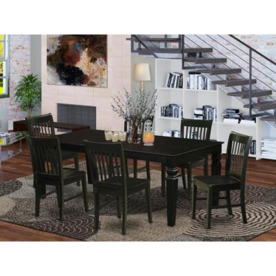 7 Pc Dining Room set with a Dinning Table and 6 Wood Dining ... | eBay