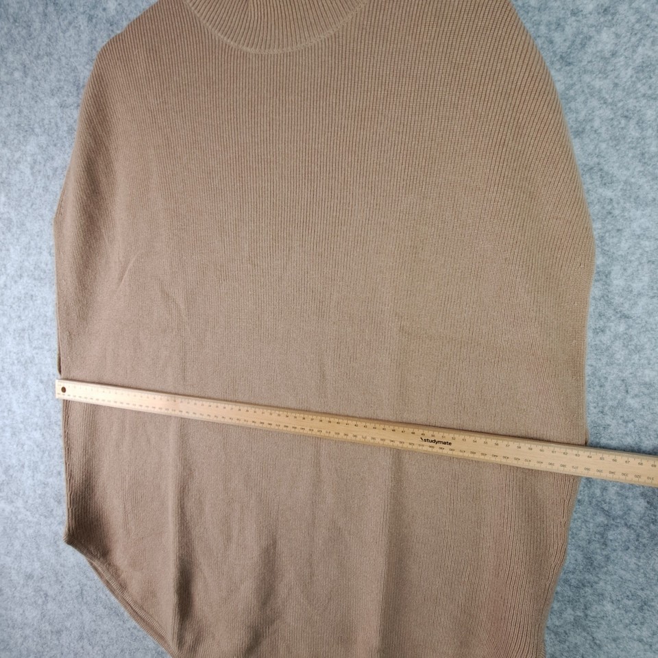 COS Jumper Womens XS Brown Turtle Neck Wool Alpaca Oversize Knit Poncho ...