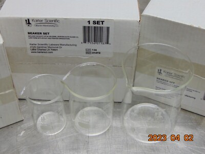 Scientific Beaker Set Of 3 50ml 100ml 250ml Glass Clear | eBay