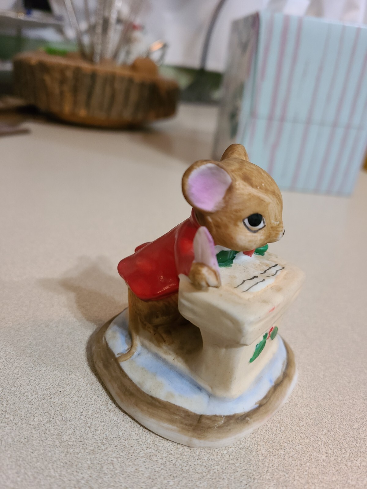 Vintage Ceramic Mouse At Desk figurine, Bob Cratchit, 3” Xmas | eBay