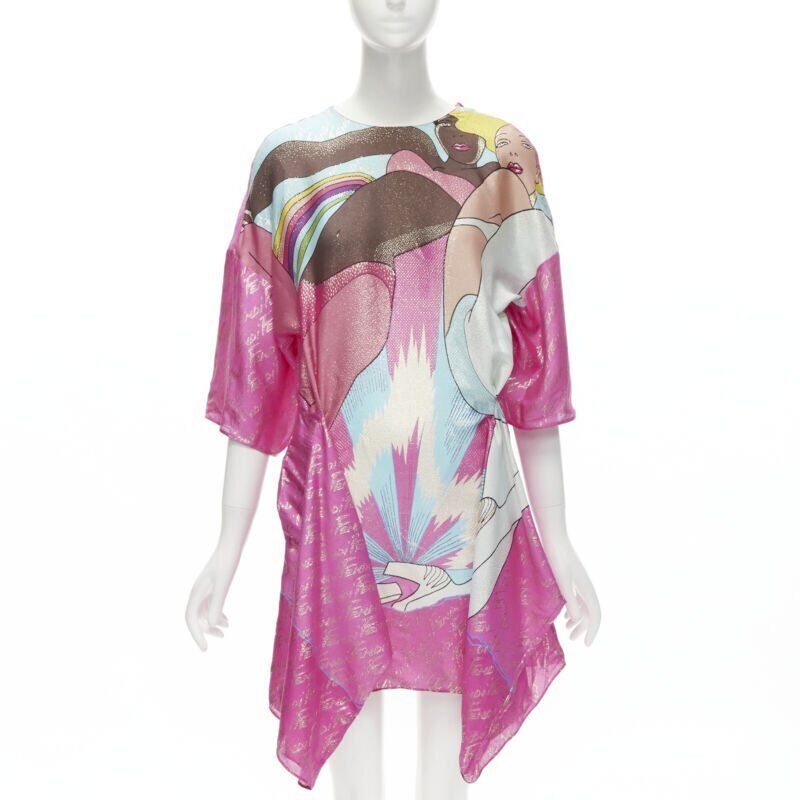 FENDI 2022 Runway Antonio Lopez metallic pink logo jacquard FENDI 2022 Runway Antonio Lopez metallic pink logo jacquard