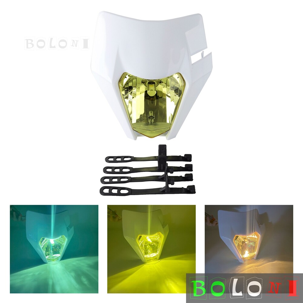 For KTM EXC 300 2015-2021 EXC-F 350 2014-2021 Supermoto E8 Yellow Lens ...