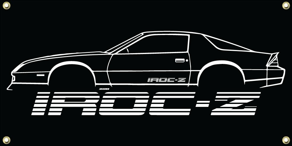 Big Banner Camaro IROC-Z Gen 3 Sillhouette sign poster racing 4'x2' | eBay