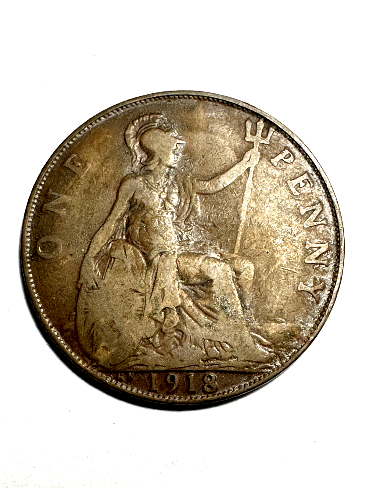 1918-KN Great Britain 1 One Penny King George V Large Bronze Coin KM ...