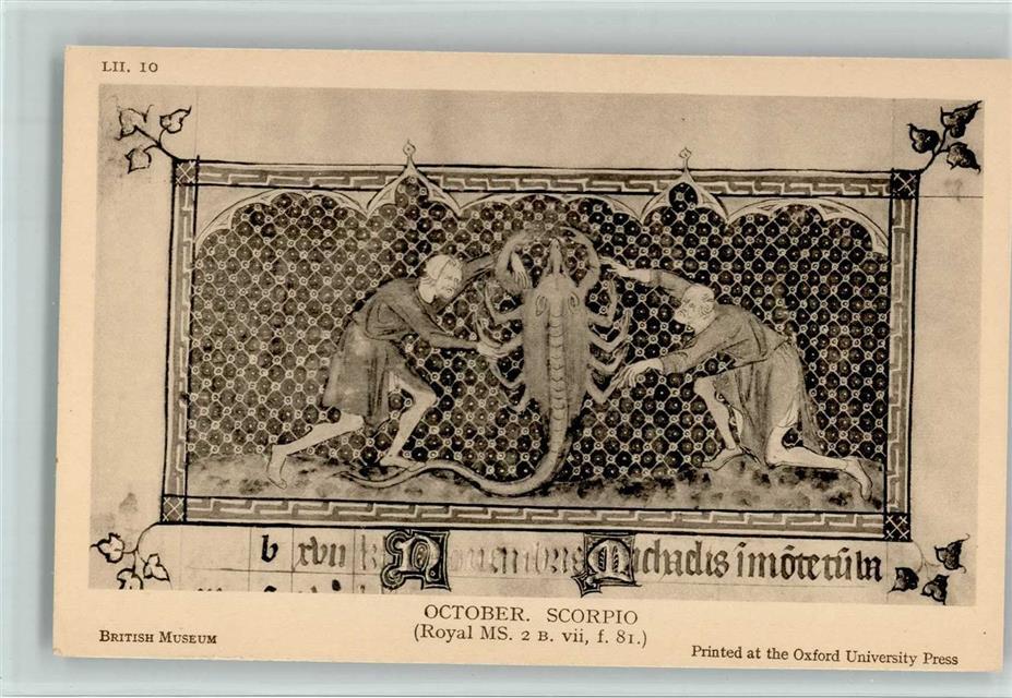 10544745 - October - Scorpio - British Museum , gute Erhaltung AK ...