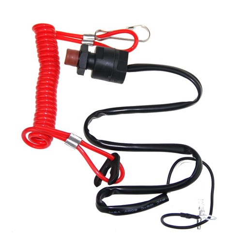 Yamaha Outboard 15 25 30 40 HP Kill Stop Switch Safety Tether Lanyard ...