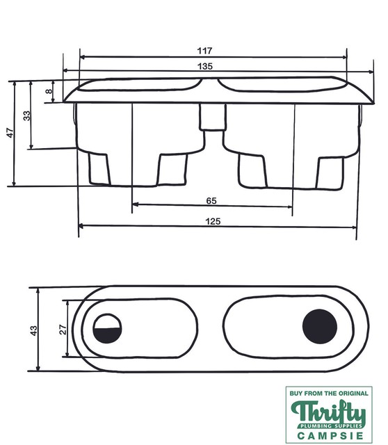Caroma 405167W 2000 Series Button and Bezel Kit for sale online | eBay