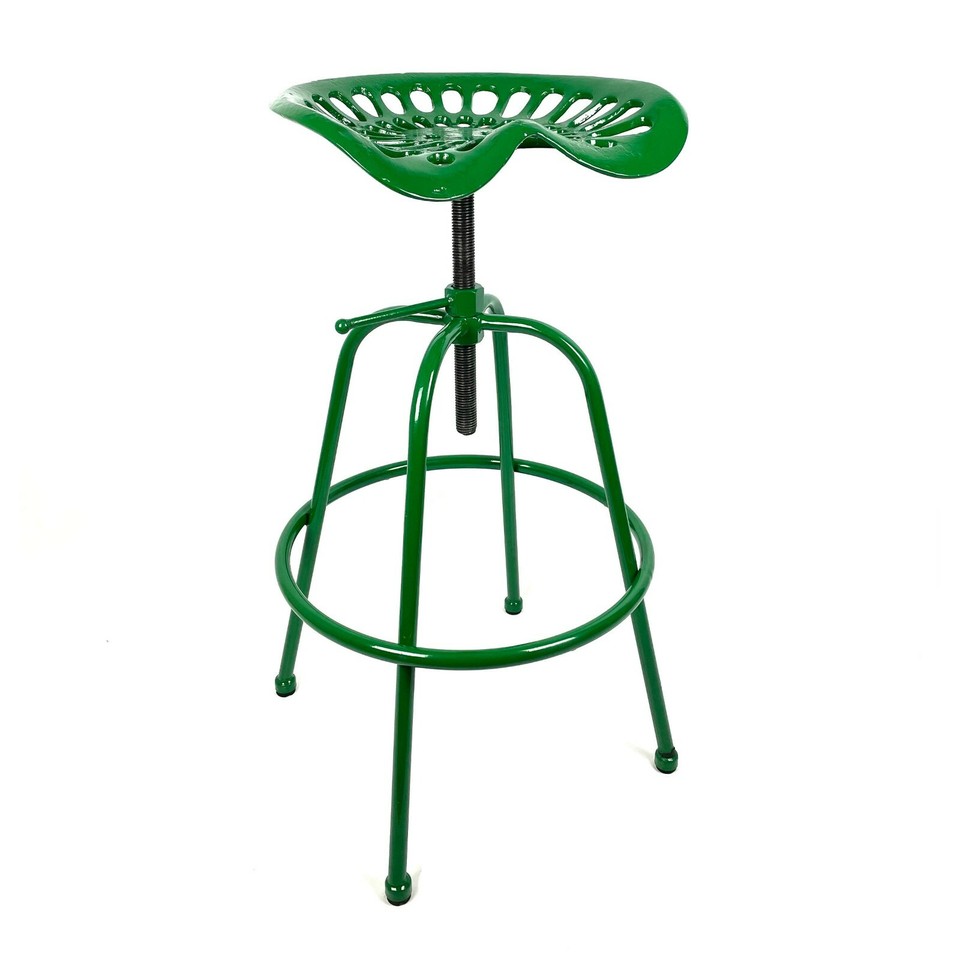 Tractor Bar Stool Adjustable Seat Vintage Industrial Style Cast Iron 5 ...