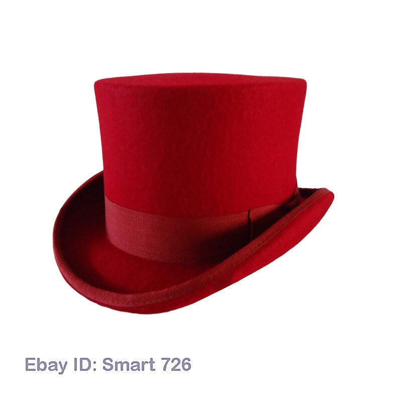 Vintage Victorian Mad Hatter Top Magic Hat Wool Gentlemen Performing ...