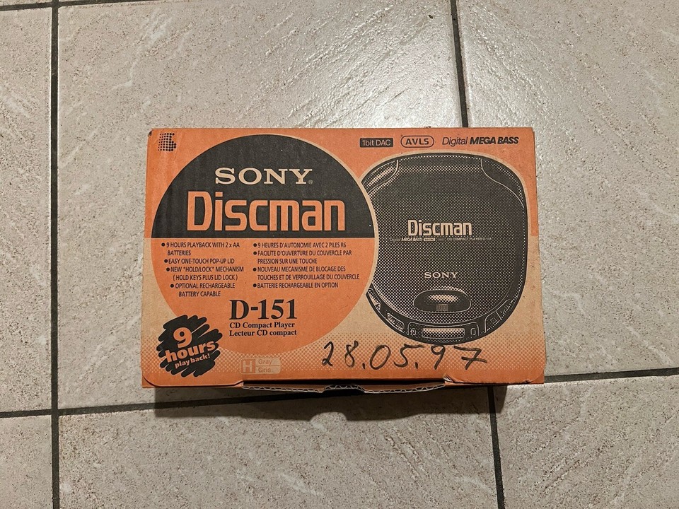 Sony Discman D-151 aus den 90ern (Batteriebetrieben) CD Player Portable ...