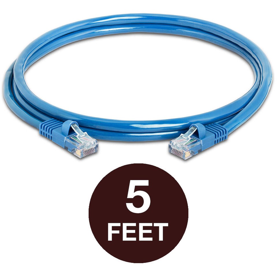 CAT5e Ethernet Cable Lan Computer Network CAT5 RJ45 Internet Blue Patch ...
