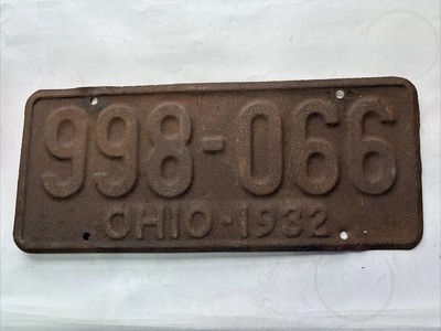 Vintage 1930 Ohio License Plate | eBay