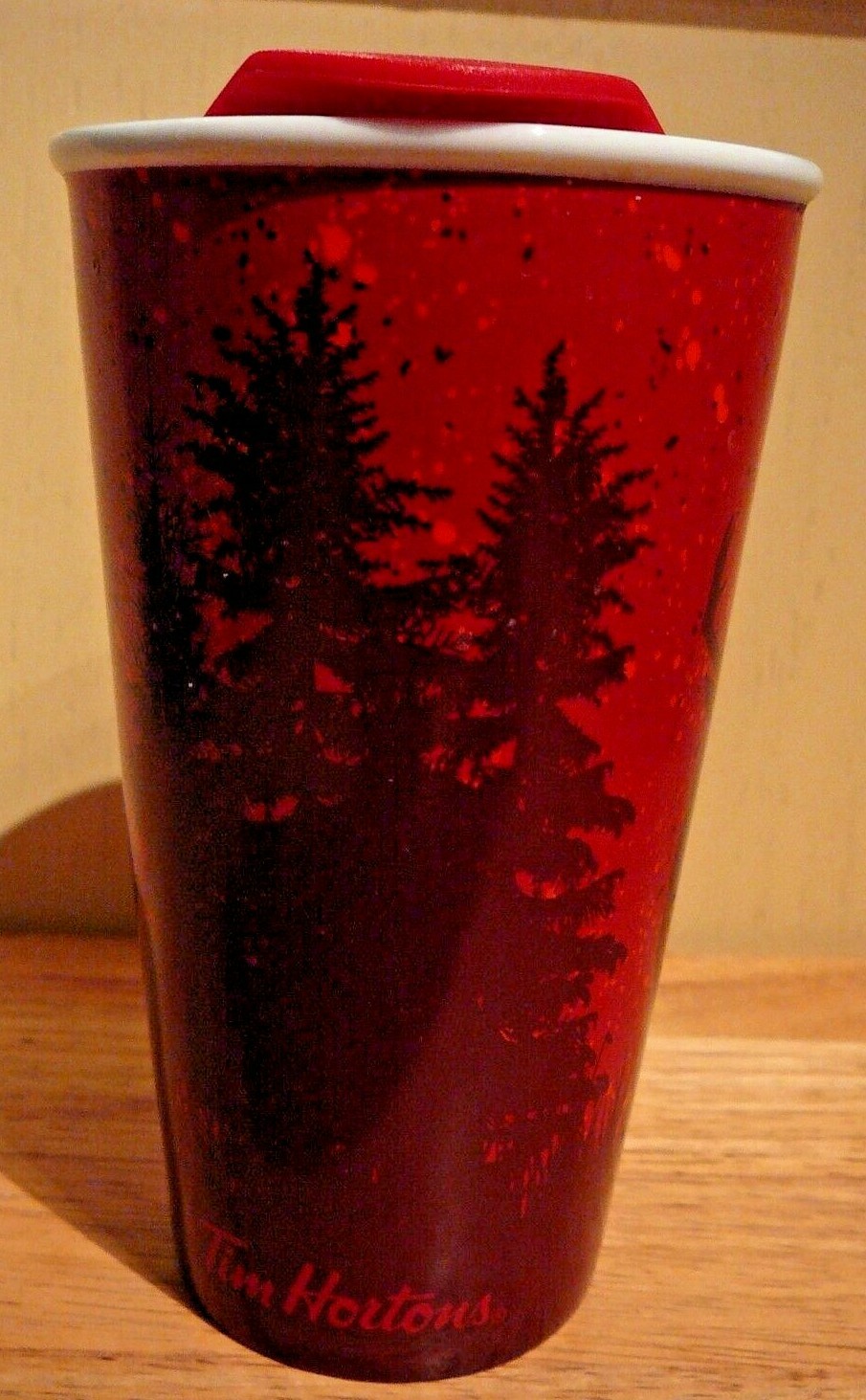 Tim Horton Deer Moose in Forest Red Tumbler Travel Mug | eBay