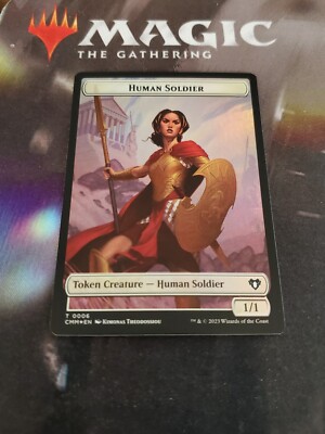 Mtg. Human Soldier / Drake Double-Sided Token. Foil. Commander Masters ...