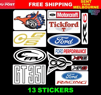 FORD Stickers FPV TICKFORD Super Roo decals X 13 Window, Tool Box Man ...