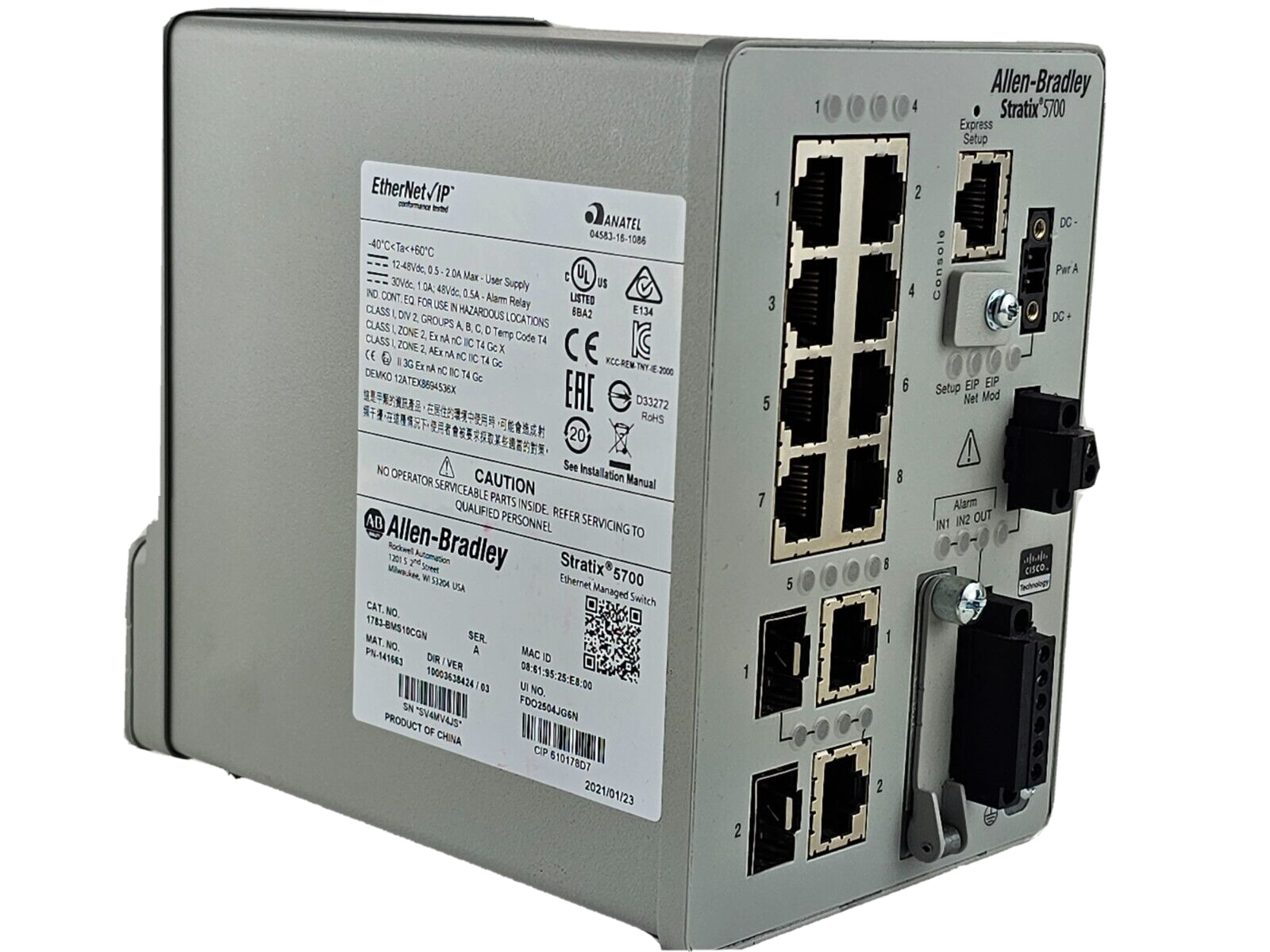 NEW Allen Bradley 1783-BMS10CGN /A Stratix 5700 ENet Managed Switch ...